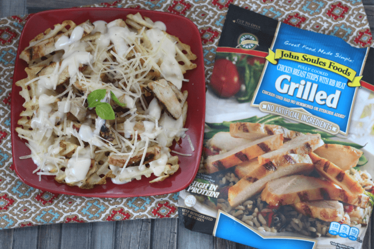 Grilled Chicken Alfredo Fries - Quick & Delicious Family Meal!